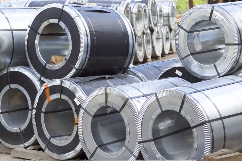 Rolls of Cold-rolled Galvanized Steel with Polymer Coating Stock Image ...