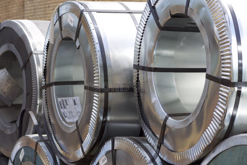 Rolls of Cold-rolled Galvanized Steel with Polymer Coating Stock Image ...