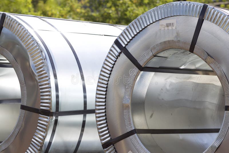 Rolls of Cold-rolled Galvanized Steel with Polymer Coating Stock Photo ...