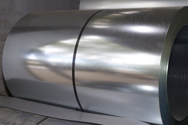 Rolls of Cold-rolled Galvanized Steel with Polymer Coating Stock Image ...