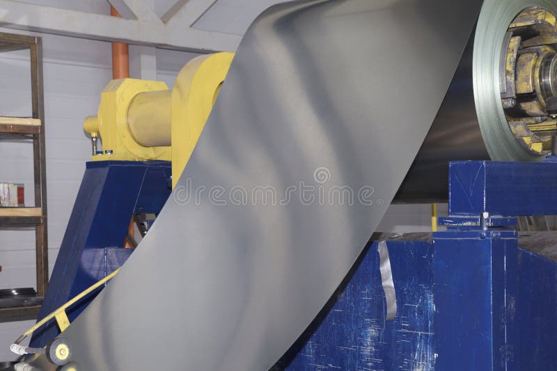 Rolls of Cold-rolled Galvanized Steel with Polymer Coating Stock Image ...