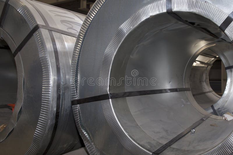 Rolls of Cold-rolled Galvanized Steel with Polymer Coating Stock Image ...