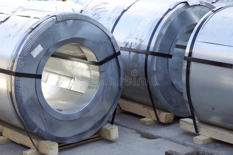 Rolls of Cold-rolled Galvanized Steel with Polymer Coating Stock Image ...