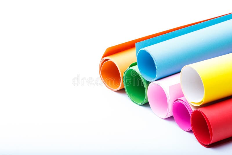 Rolls of color paper-4 stock photo. Image of bright, pencil - 75351092
