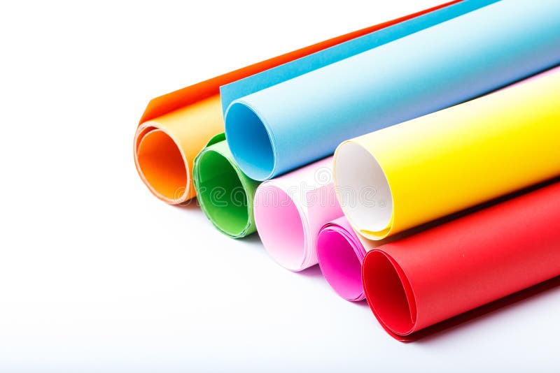 Rolls of color paper-4 stock photo. Image of abstract - 75350990