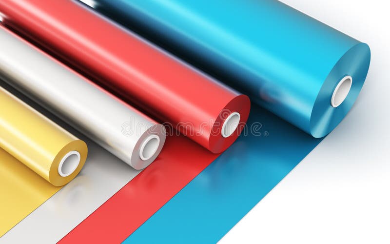 Rolls of Color PVC Plastic Tape Stock Illustration - Illustration of ...