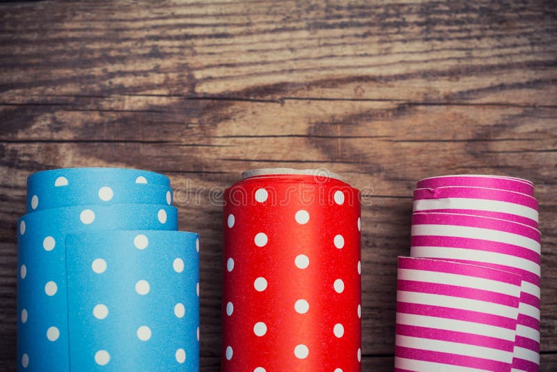 Rolls of Colored Wrapping Paper Stock Image - Image of creation ...