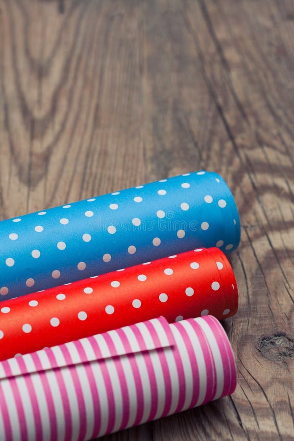 Rolls of Colored Wrapping Paper Stock Image - Image of creation ...