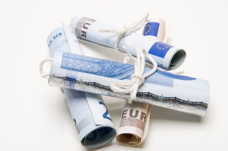 Vier Rollen Geld stockfoto. Bild von geschäft, handel - 46038178