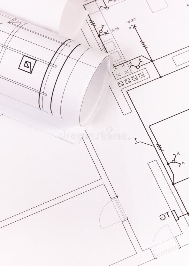 Rolls of Electrical Blueprints or Construction Diagrams for Use in ...