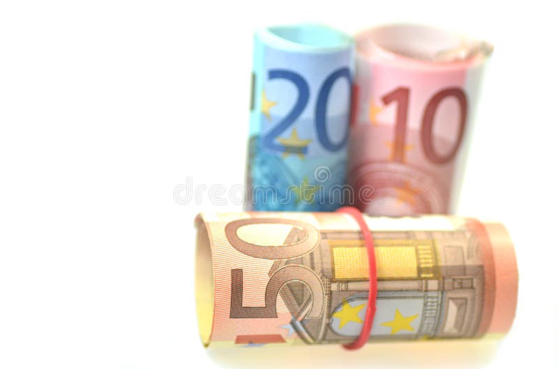 Roll of euro banknotes stock image. Image of money, investment - 35056211