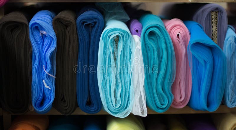 Rolls of cloth stock image. Image of store, colorful, roll - 124815