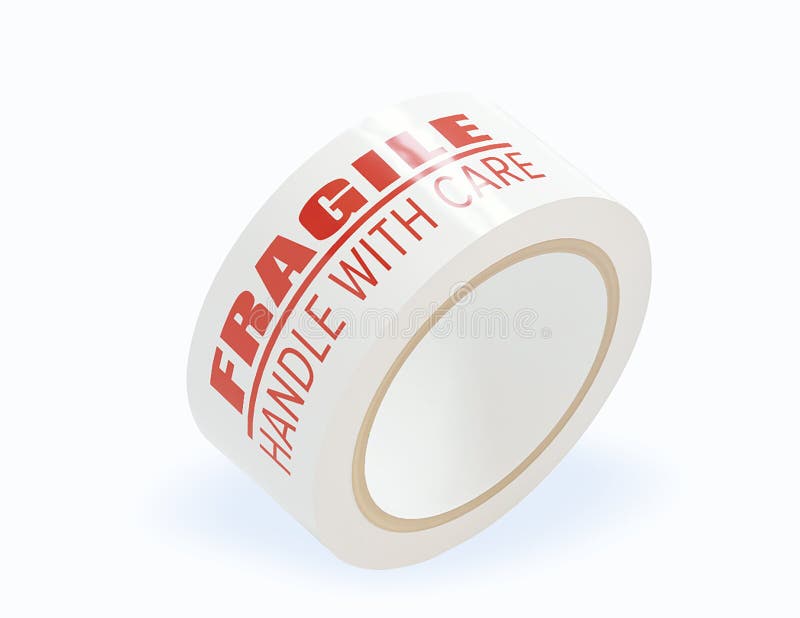 Fragile tape on a roll stock photo. Image of carton, dispatch - 2657794