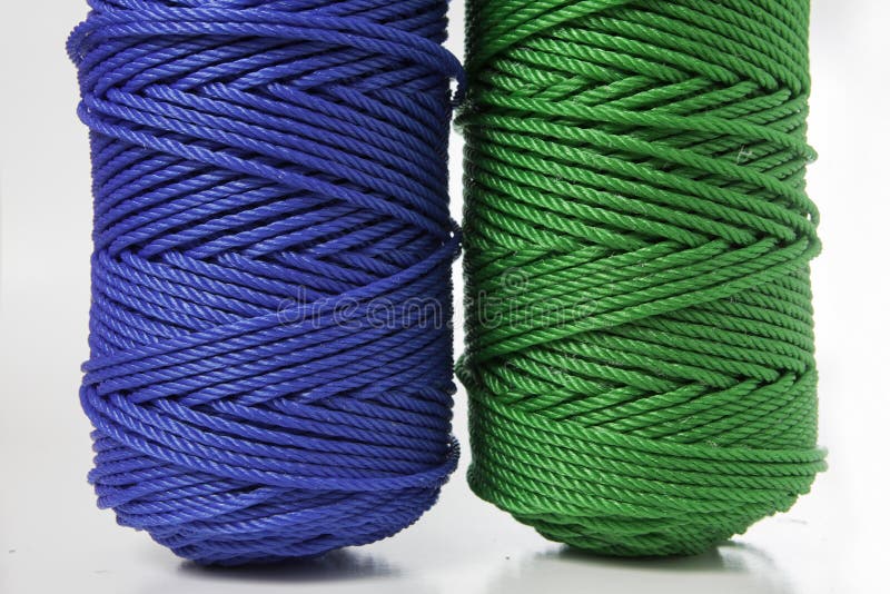 Rolls of Green and Blue Polyester Rope Stock Image - Image of concept ...