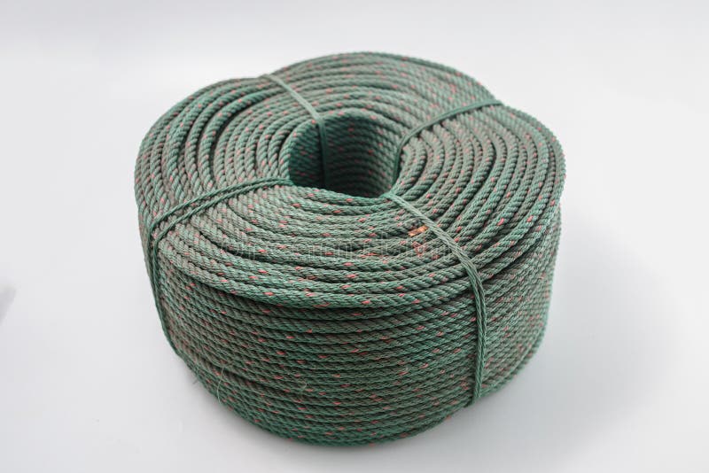Rolls of Green Polyester Rope Stock Photo - Image of abstract, pull ...