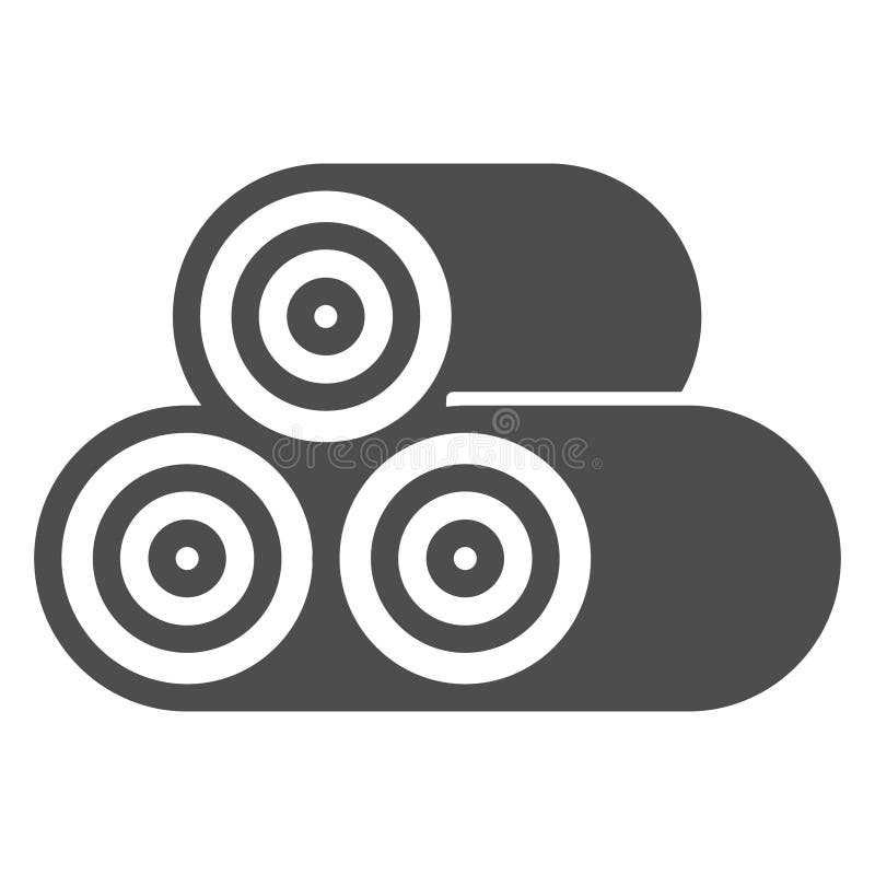 Rolls of Hay Solid Icon, Wheat Production Concept. Vector Graphics ...
