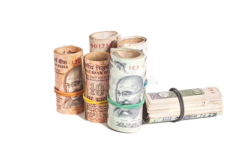 Rolls of Indian rupees stock image. Image of bribe, notes - 60490287