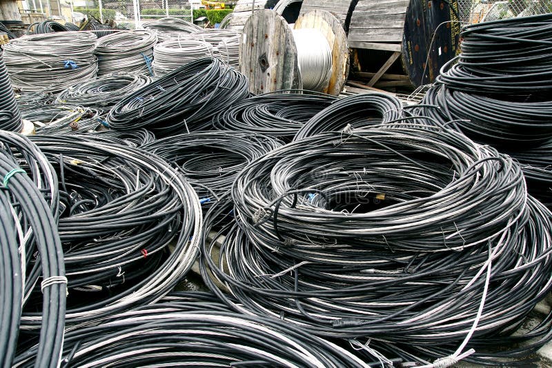 Rolls of Industrial Electric Cable Stock Image - Image of wire, roll ...