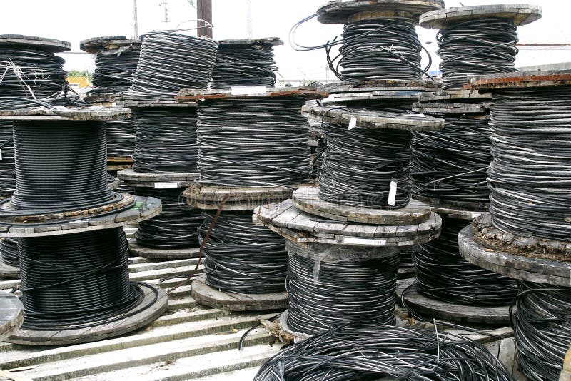 Rolls of Industrial Electric Cable Stock Image - Image of rolls ...