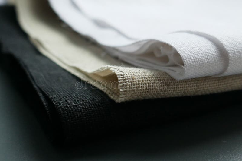 Rolls of Linen Fabric of Different Colors Stock Image - Image of ...