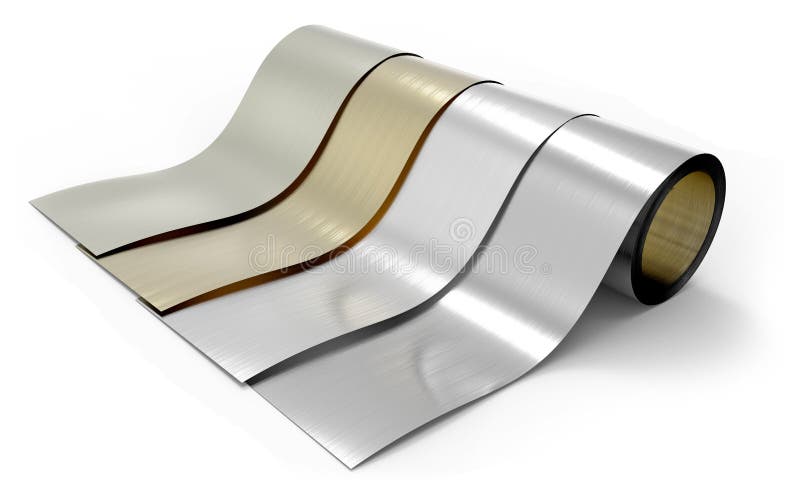 Roll of metal foil stock illustration. Illustration of glossy - 33955252