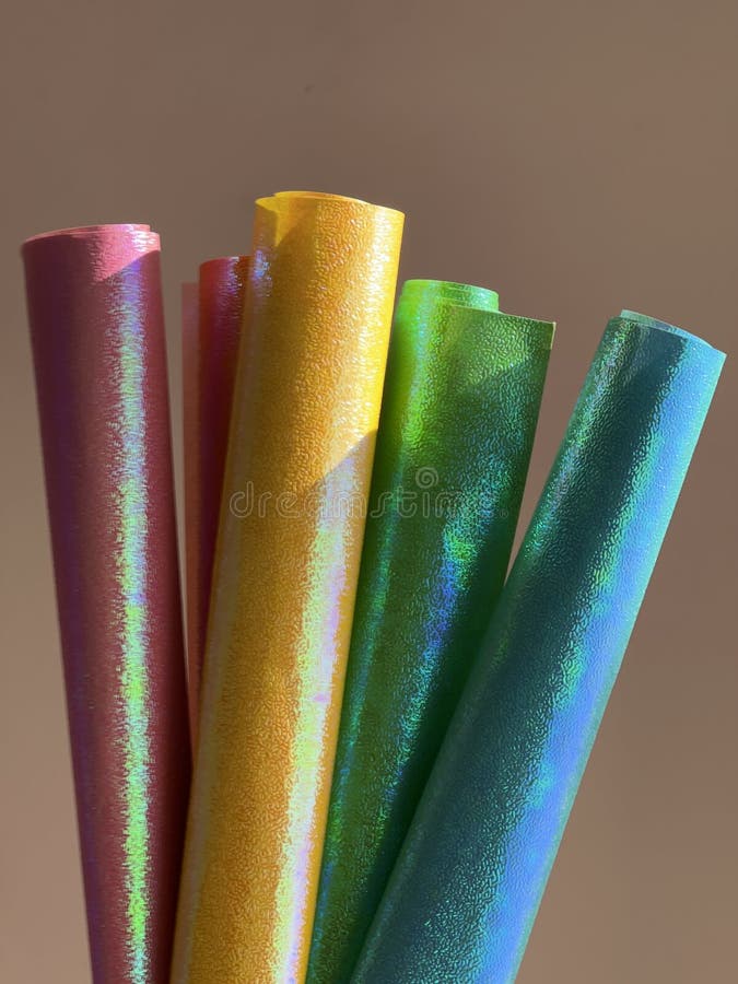 Rolls of Multi-colored Bright Paper Stock Photo - Image of creative ...