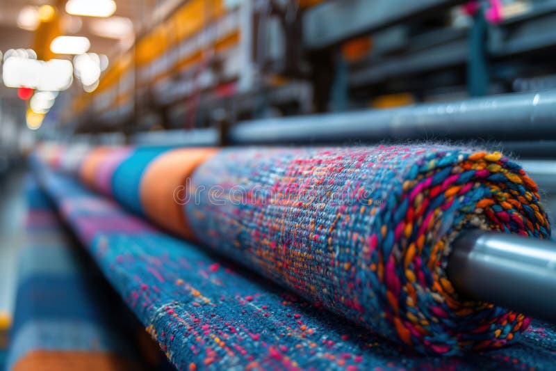 Rolls Multicolored Fabric Textile Manufacturing Facility Industrial ...