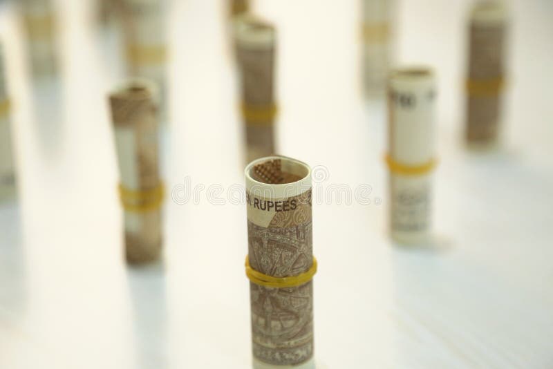 Picture of Rolls Indian Currency Notes on the Multiple Indian Currency ...