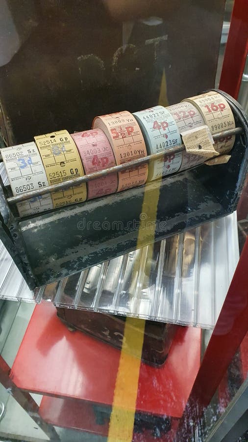 Colorful Rolls of Old Paper Bus Tickets Stock Image - Image of yellow ...