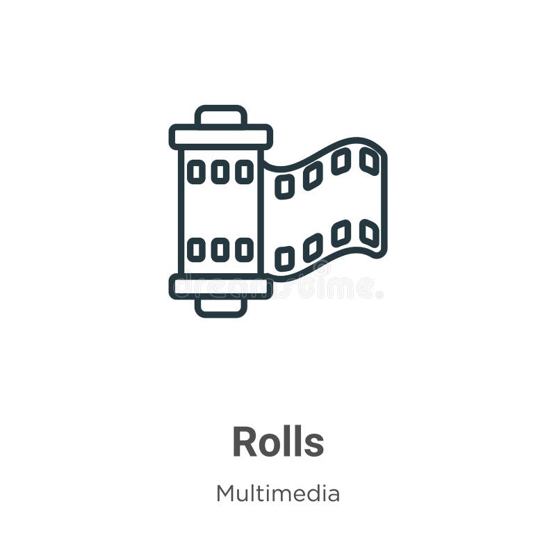 Rolls Outline Vector Icon. Thin Line Black Rolls Icon, Flat Vector ...