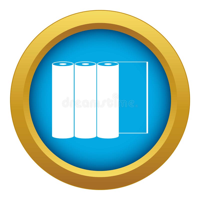 Rolls of Paper Icon Blue Vector Isolated Stock Vector - Illustration of ...