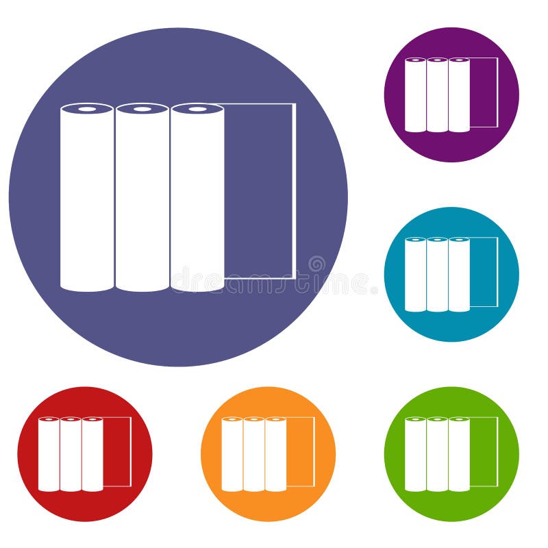 Rolls of paper icons set stock vector. Illustration of machine - 95680865