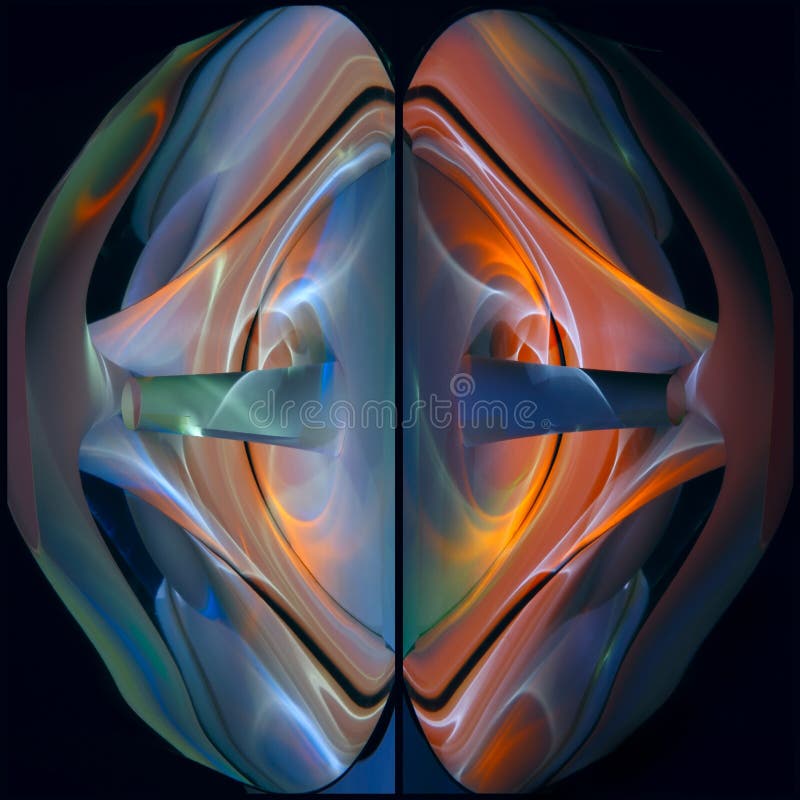 Rolls of Paper Painted by Light and Reflected in the Mirror Surface ...