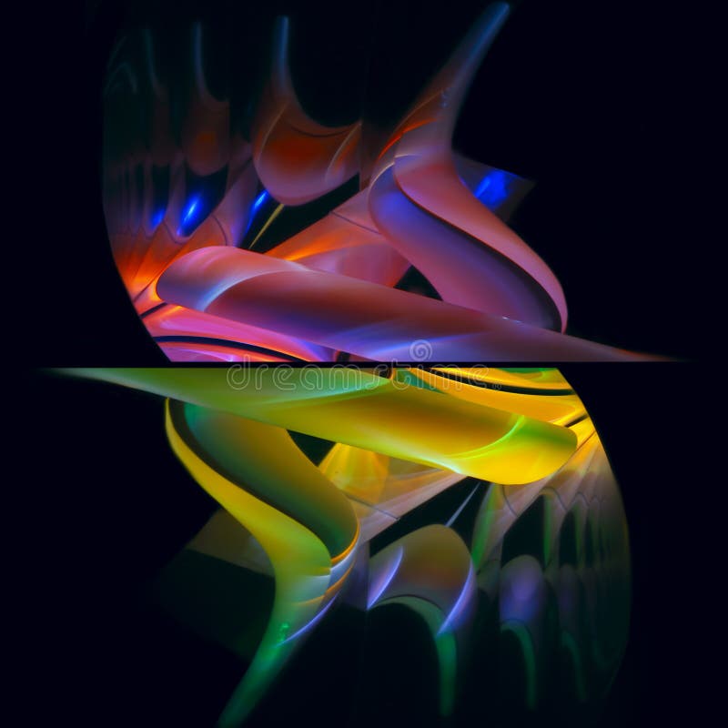 Rolls of Paper Painted by Light on the Black Background Stock Image ...