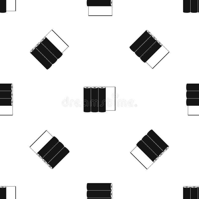 Rolls of Paper Pattern Seamless Black Stock Vector - Illustration of ...