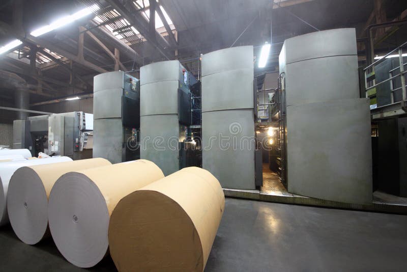 Rolls of Paper and Roll 48-way Offset Printing Stock Photo - Image of ...