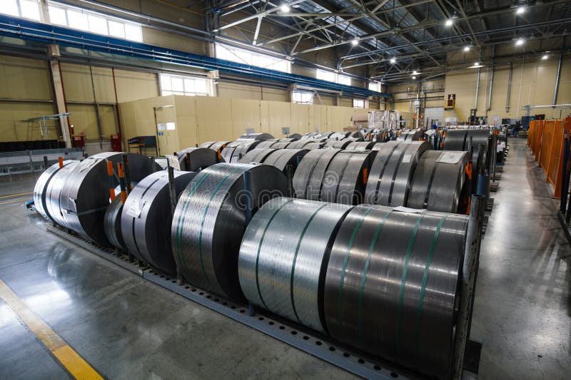 Rolls of Perforated Galvanized Steel Sheet in Metalworking Factory ...