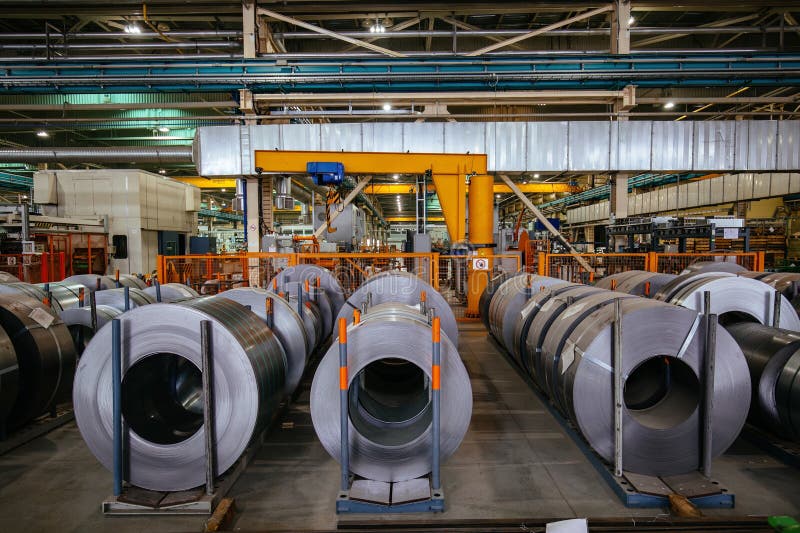 Rolls of Perforated Galvanized Steel Sheet in Metalworking Factory ...