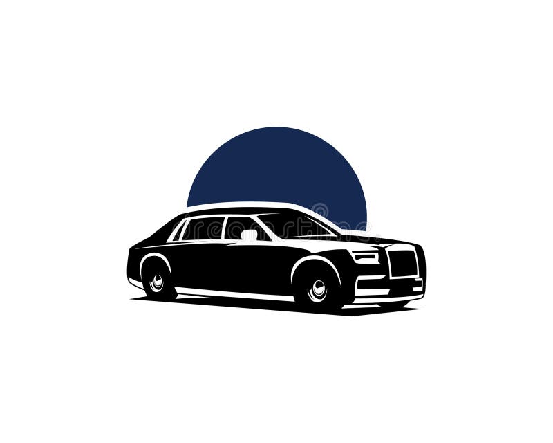Rolls Royce Phantom Isolated White Background With Stunning Bluish Sky View Appearing From The