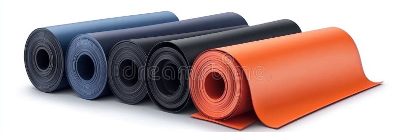 Rolls of Rubber Vibrant Colors and Textures, Ideal for Design or ...