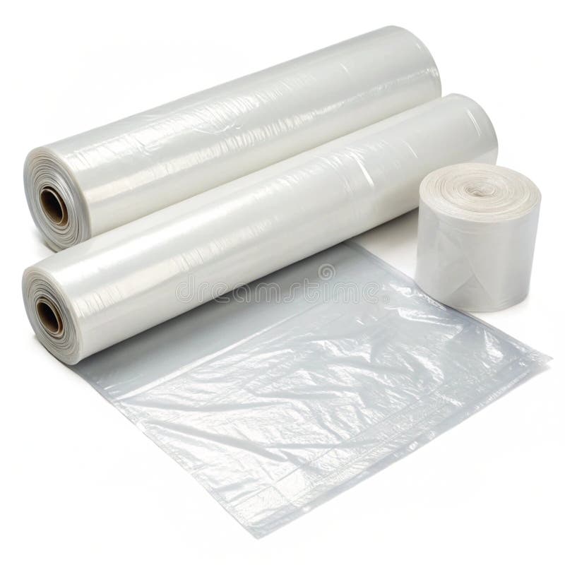 Rolls and Sheets of Plastic Wrap Isolated Stock Illustration ...
