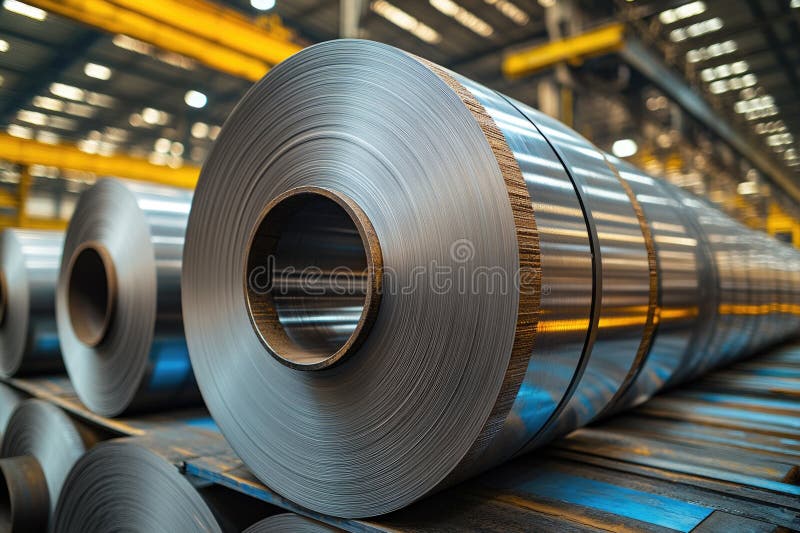 Rolls of Steel Being Produced in an Industrial Setting Stock Photo ...