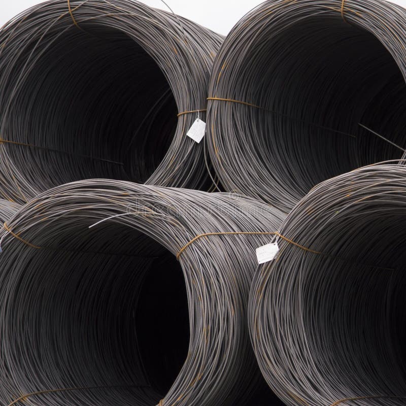 Rolls of steel cable stock photo. Image of wire, material - 42417456