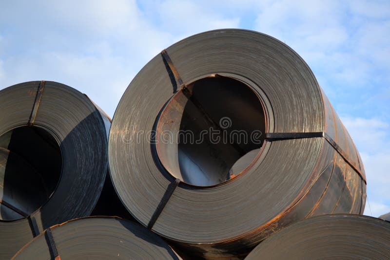 Rolls of Steel Sheet in a Warehouse Stock Photo - Image of alloy, rough ...