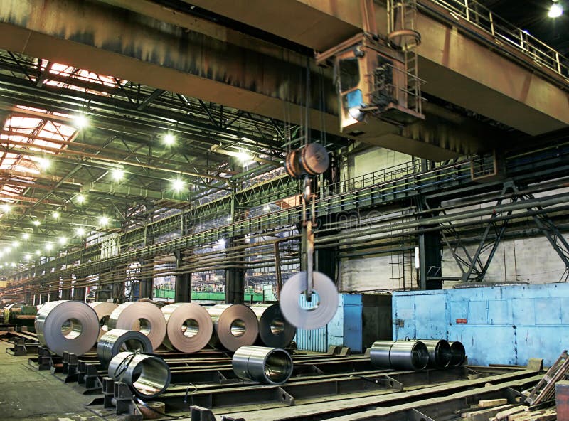 Rolls of Steel Sheet in a Warehouse Stock Photo - Image of alloy, rough ...