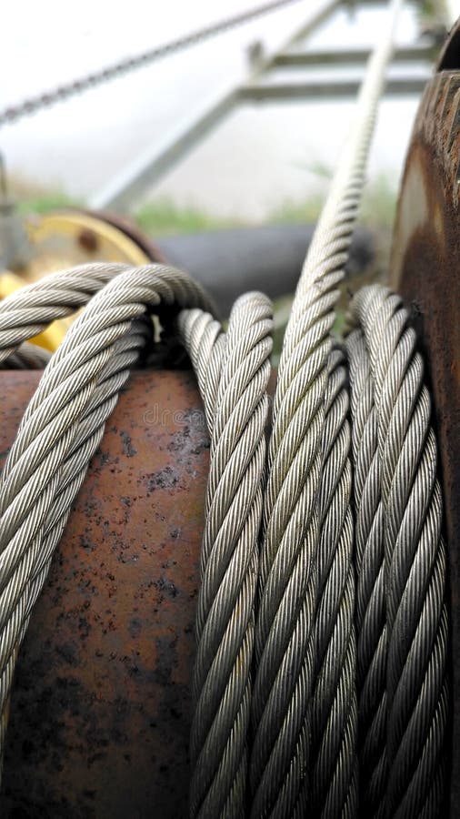 Rolls of steel wire ropes stock image. Image of braid - 79655989