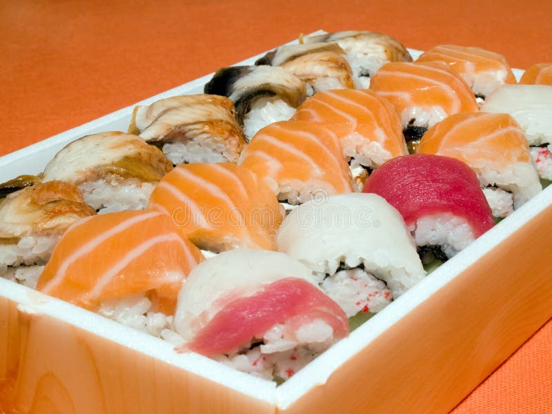 Rolls And Sushi Japanese Traditional Food Picture. Image: 5301393