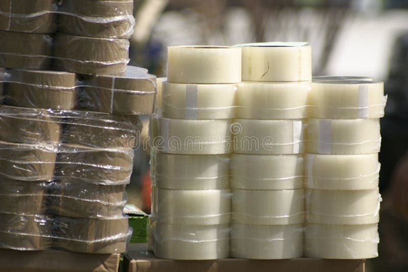 Rolls of tape stock photo. Image of bundle, tower, stacked - 914468
