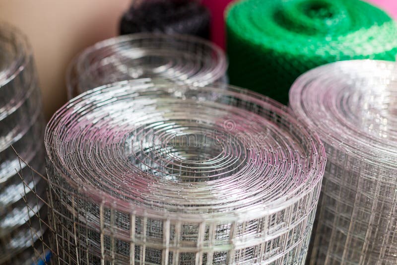 Rolls of Teel Mesh Wire Mesh Use for Reinforce Concrete Stock Image ...