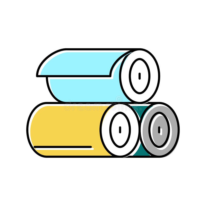 Rolls of Textile Color Icon Vector Illustration Stock Vector ...